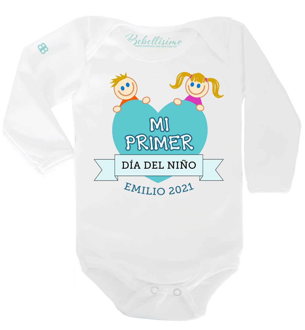 Pañalero Personalizado Día del Niño Modelo "Mi primer día del niño cor ...